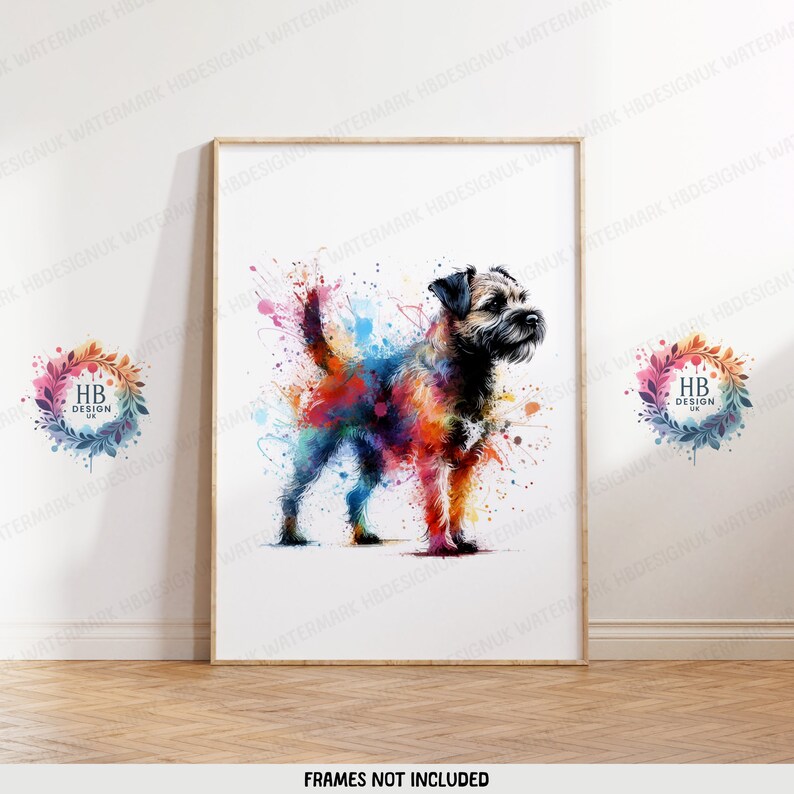 Border Terrier Prints - Set of 3 Posters | Watercolor Definition Wall ...