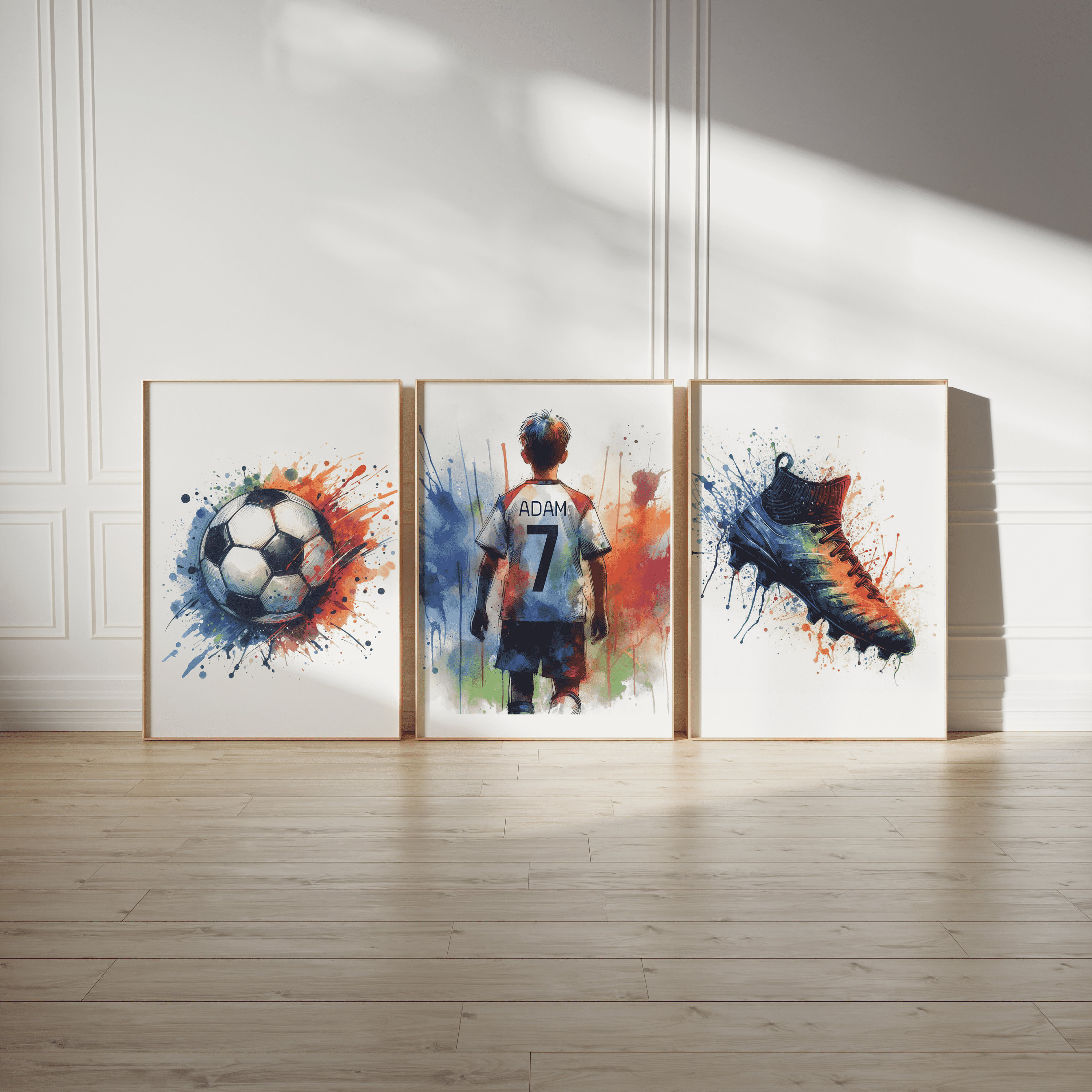 Football Posters Personalised- Set of 3 Prints | Boys Bedroom Decor ...