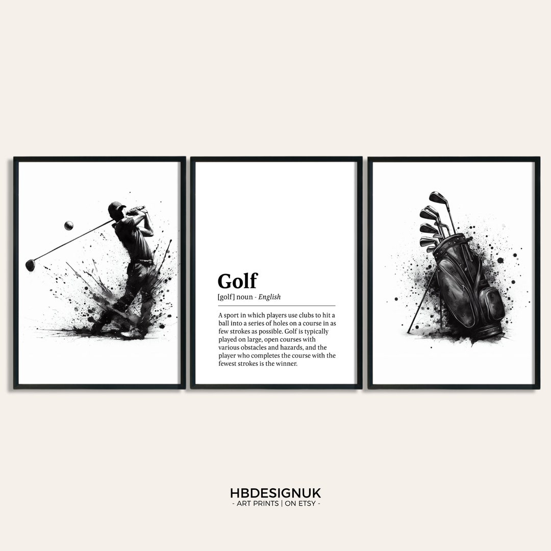 Golf Print Set - Set of 3 Golfing Posters | Golf Gifts for Men ...