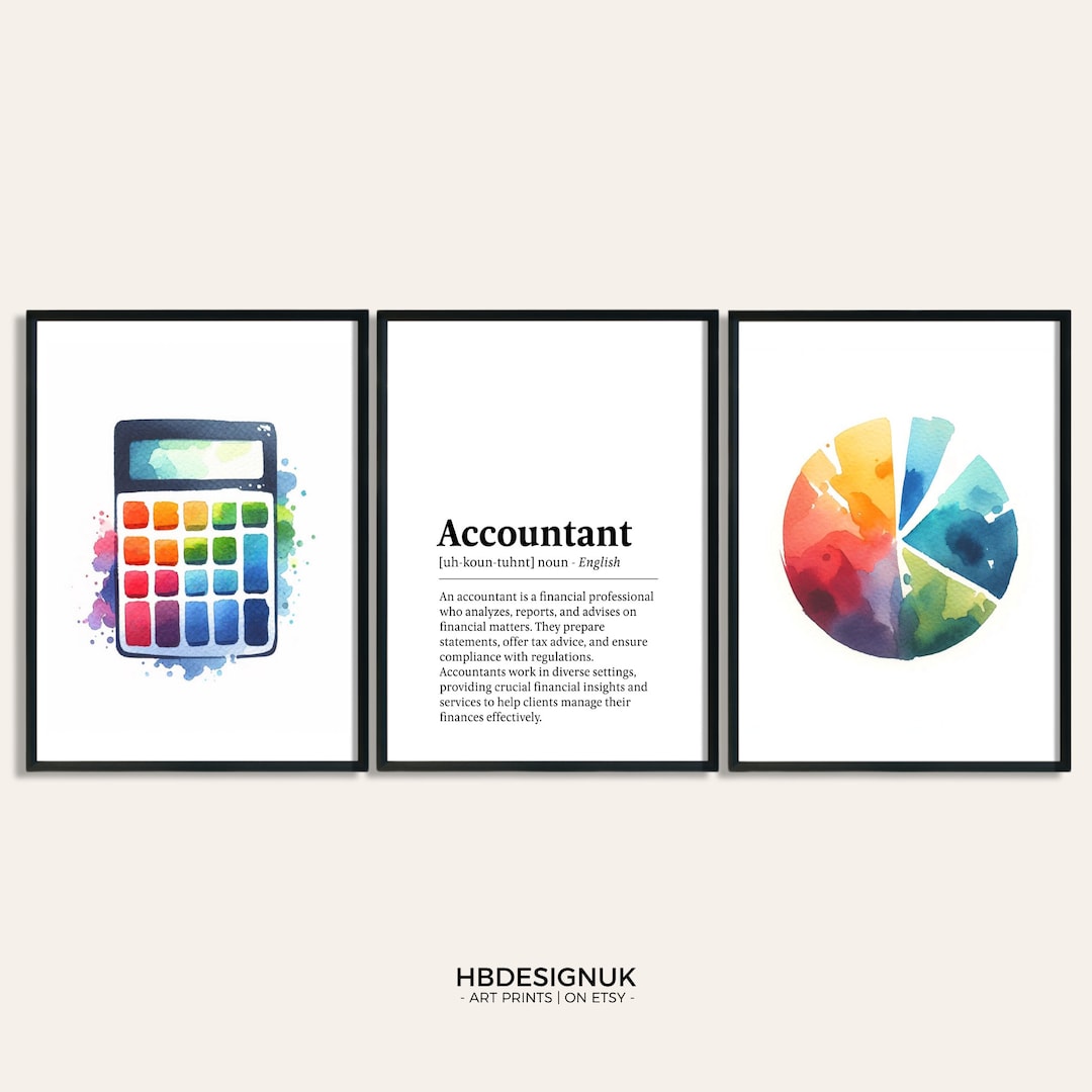 Accountant Definition Prints - Set of 3 Posters | Accountant Gifts ...