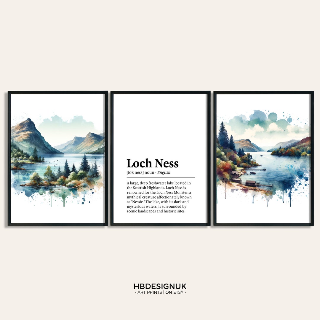Loch Ness Print Set - Scotland Travel Posters | Birthday Gift Idea ...