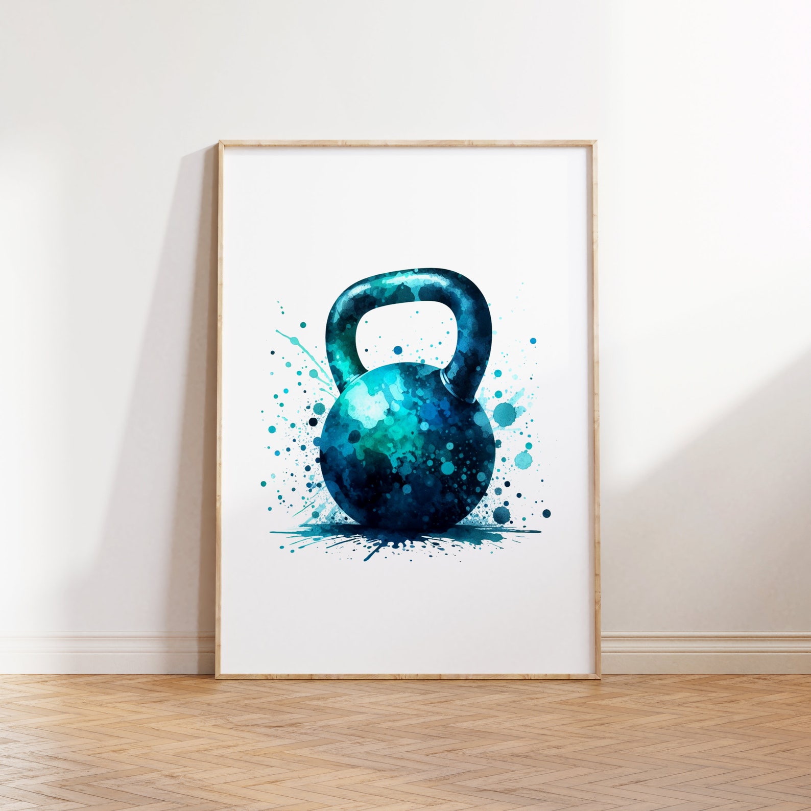 Gym Poster Print - Set of 3 Gym Posters | Watercolour Design | Dumbbell ...