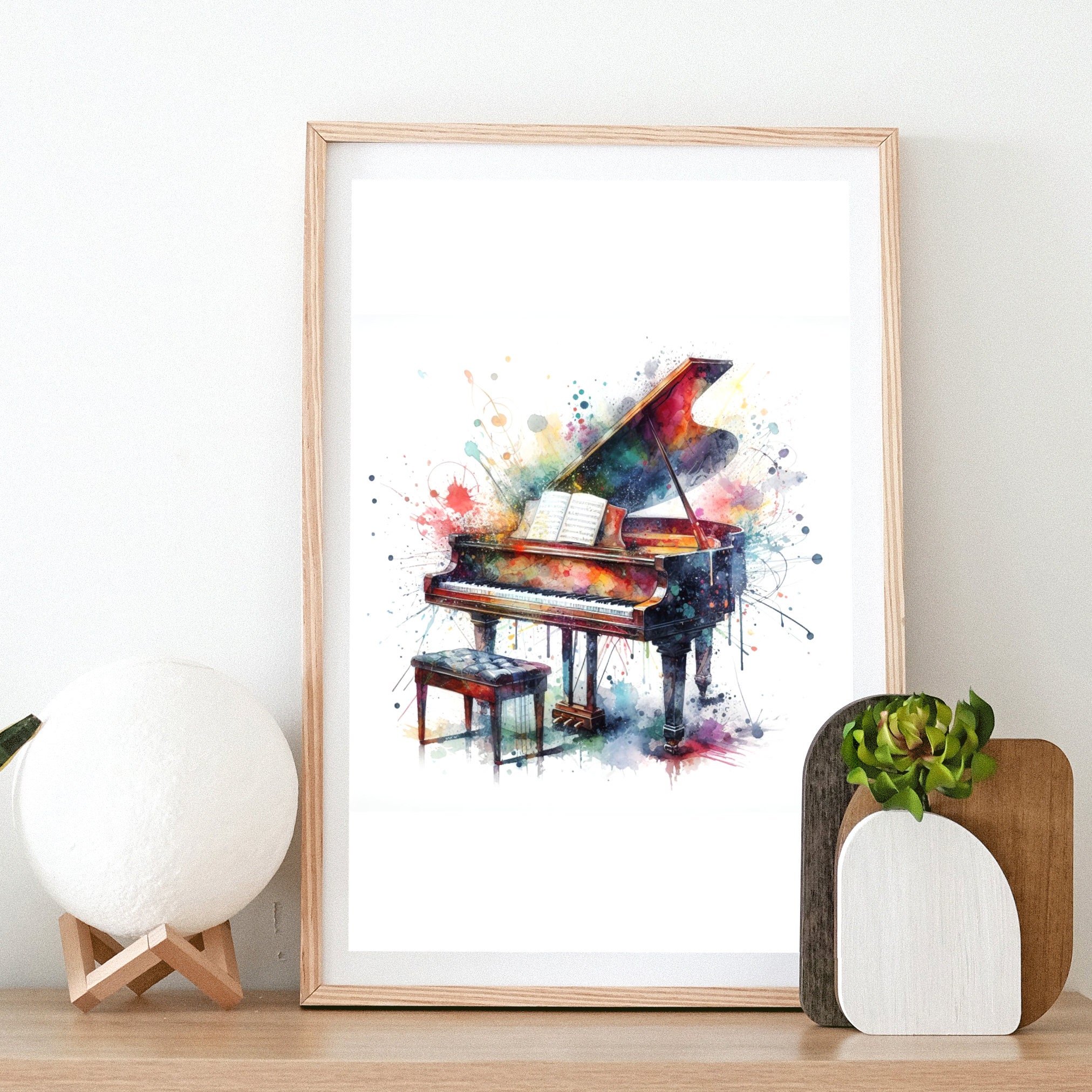 Piano Watercolour Art Print Set of 3 Music Artwork Watercolor Piano ...