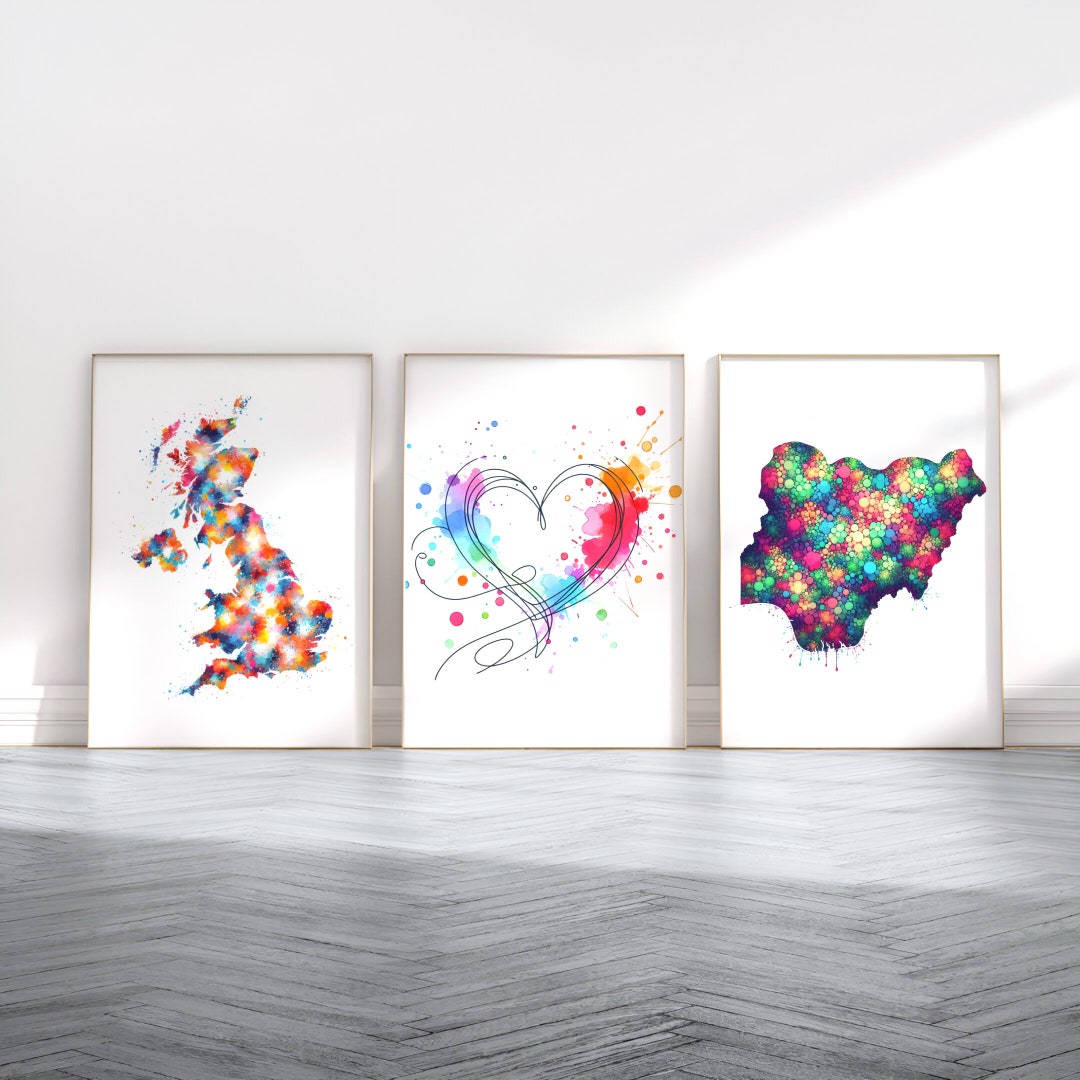 UK to Nigeria - Personalised Map Poster | Maps Wall Art | Custom Room ...