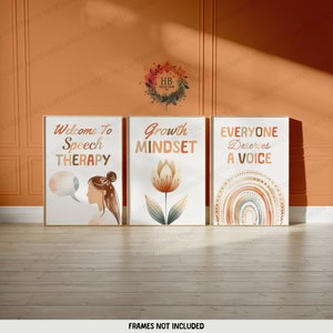 Speech Therapy Prints - Set of 3 Wall Art | SLP Office Decor | Speech ...