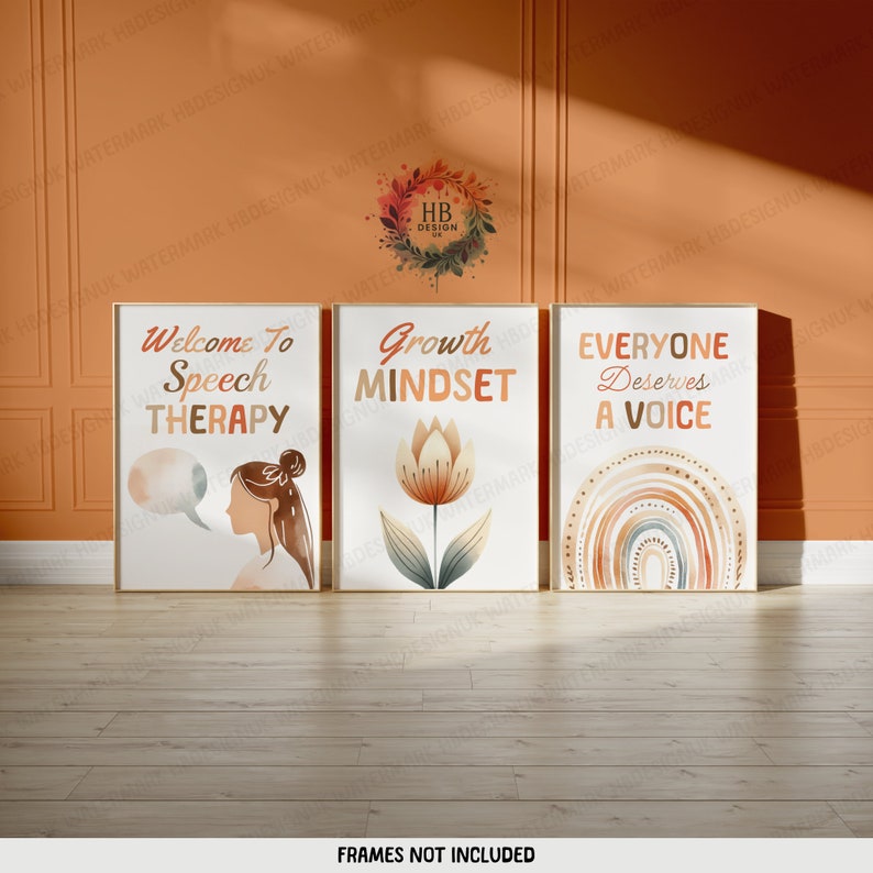 Speech Therapy Prints - Set of 3 Wall Art | SLP Office Decor | Speech ...