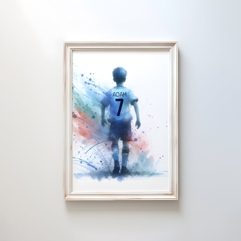 Personalised Football Poster Set 3 Prints Boys Bedroom Decor Kids Room ...