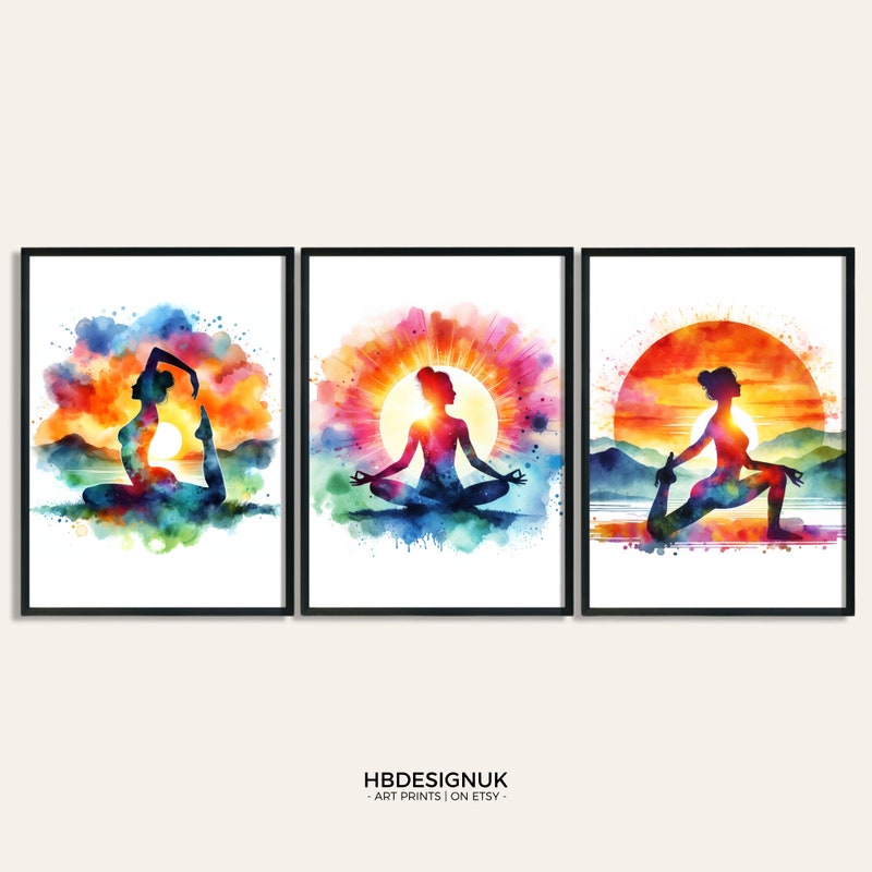 Yoga Studio Set Prints - Etsy UK