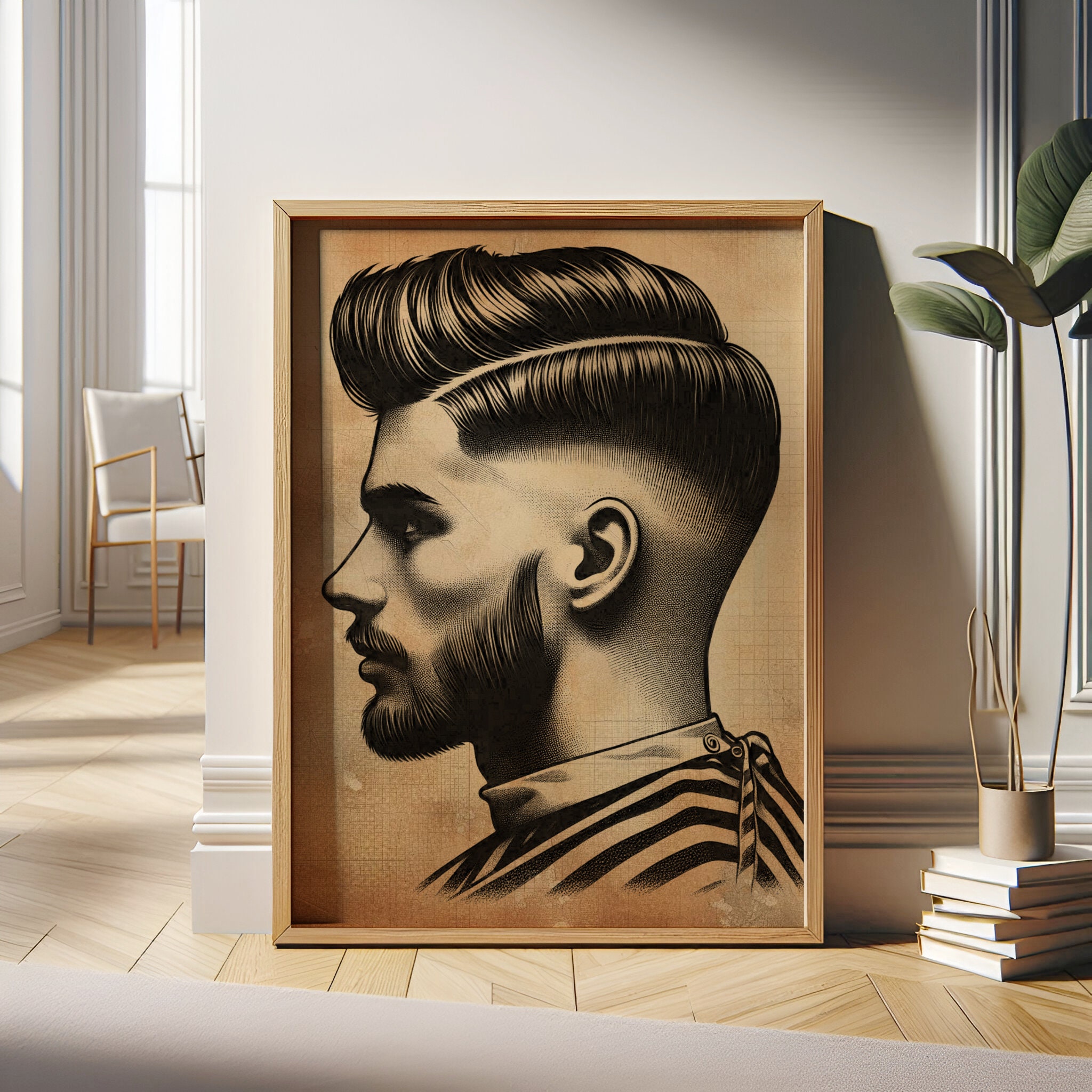 Vintage Barber Print Set - 3 Barbers Shop Posters | Haircut Wall Art ...