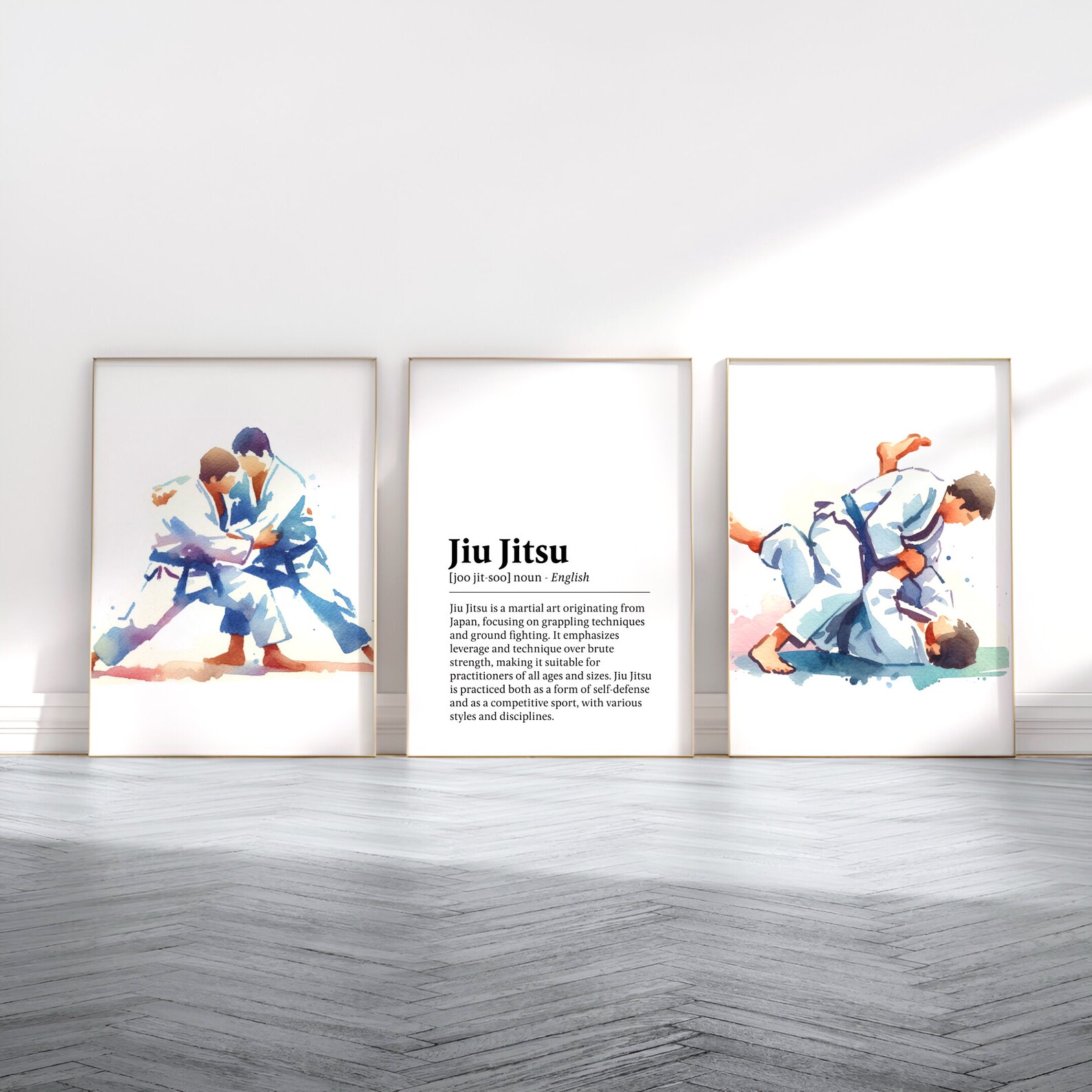 Jiu Jitsu Poster Set - 3 Prints | Wall Art Gifts | Martial Arts Gift ...