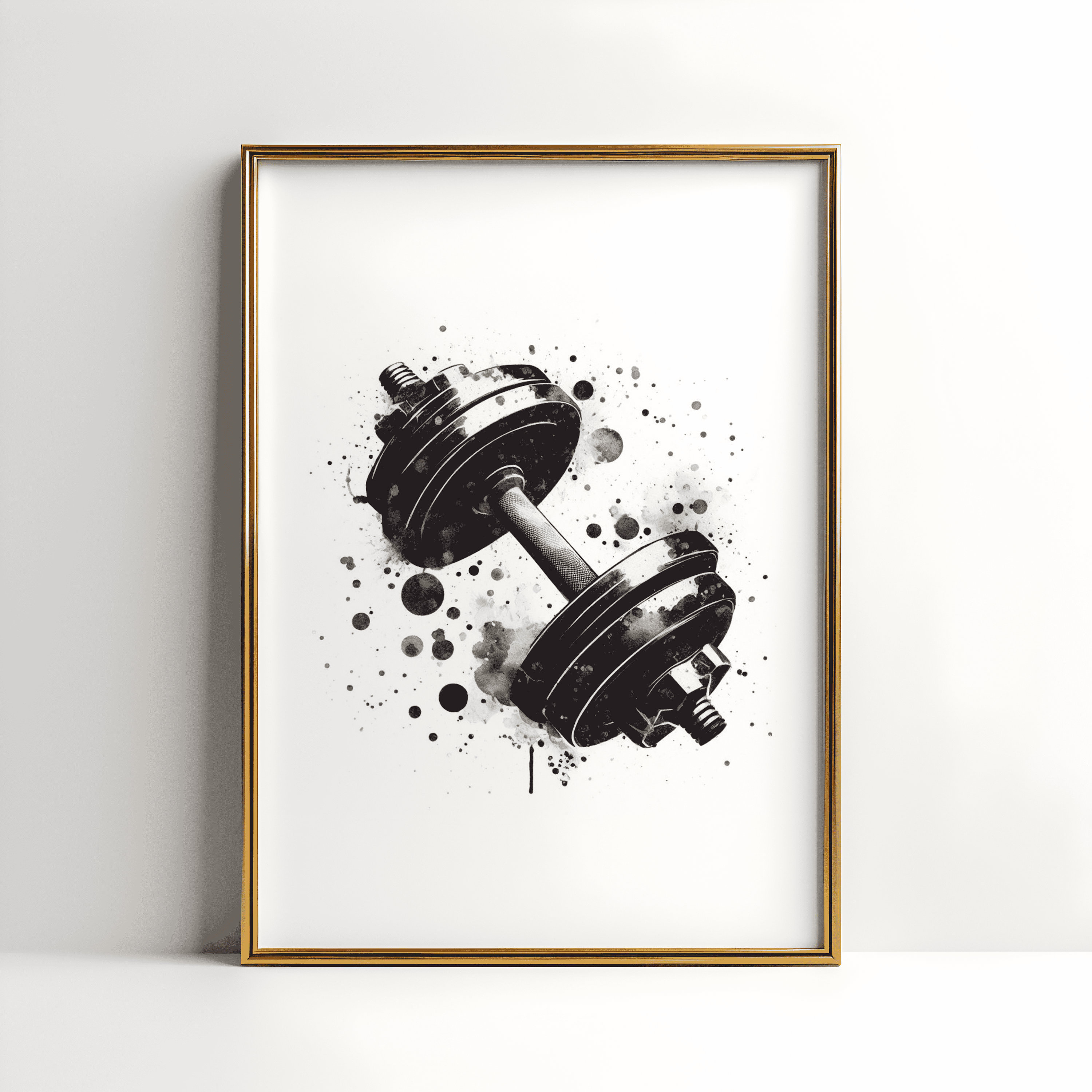 Gym Wall Art Set - 3 Gym Prints | Watercolour Design | Dumbbell Poster ...