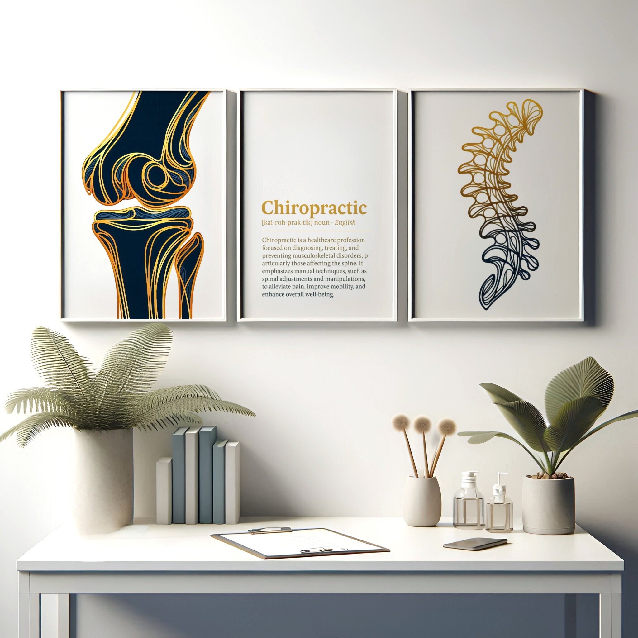 Chiropractic Definition Prints - 3 Line Art Posters | Chiropractor ...