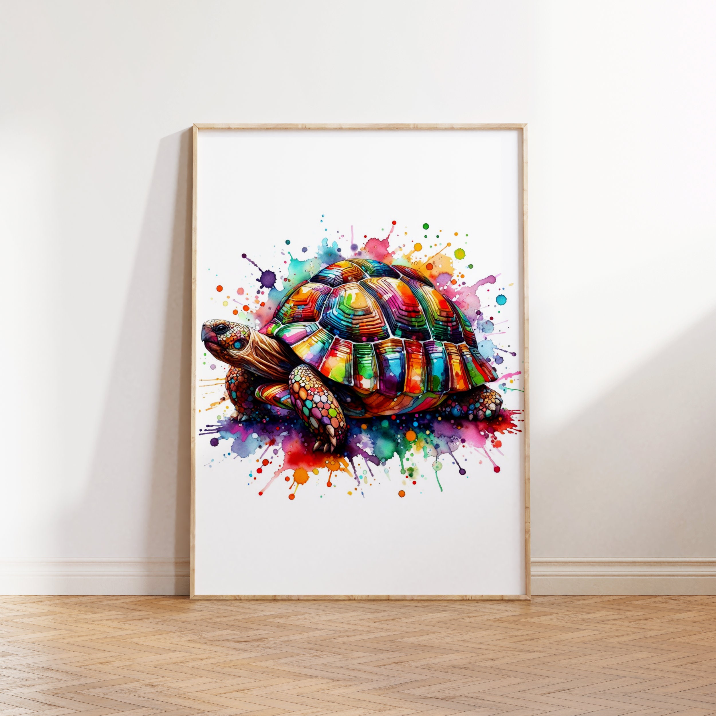 Colourful Tortoise Print Set - 3 Watercolour Posters | Turtle Wall Art ...