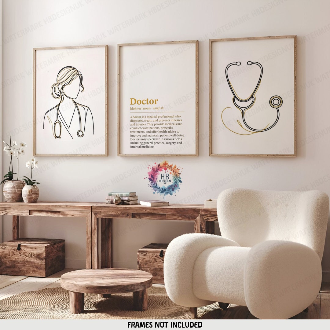 Woman Doctor Definition Prints - Set of 3 | Doctors Office Decor ...
