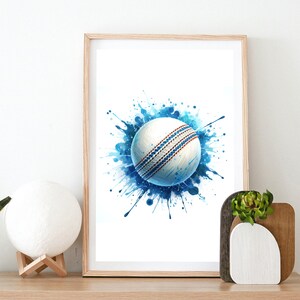 Blue Cricket Print Set - 3 Cricket Posters | Blue Watercolour Cricket ...