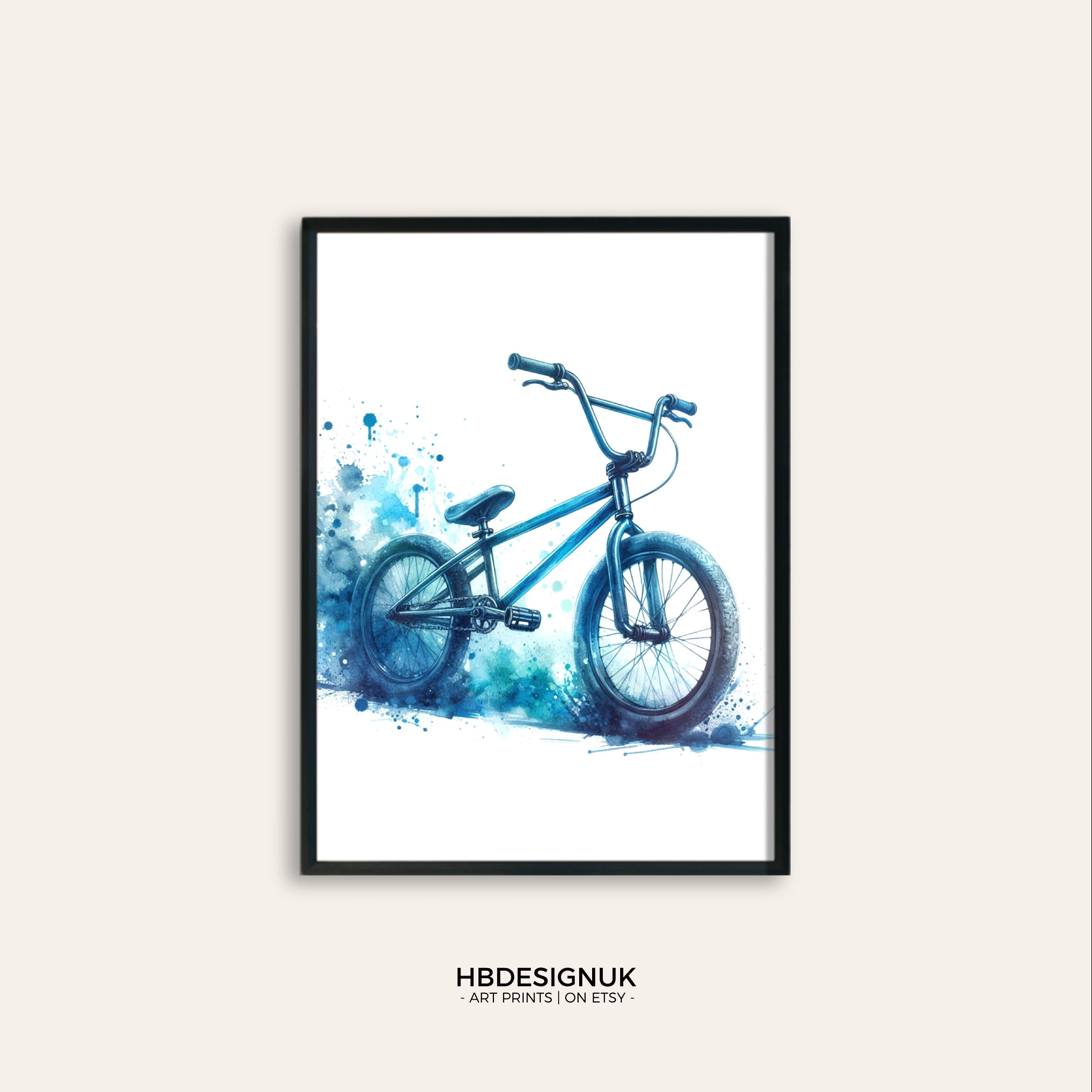 BMX Bike Poster Set of 3 Green Prints BMX Posters Bedroom Decor Gift ...