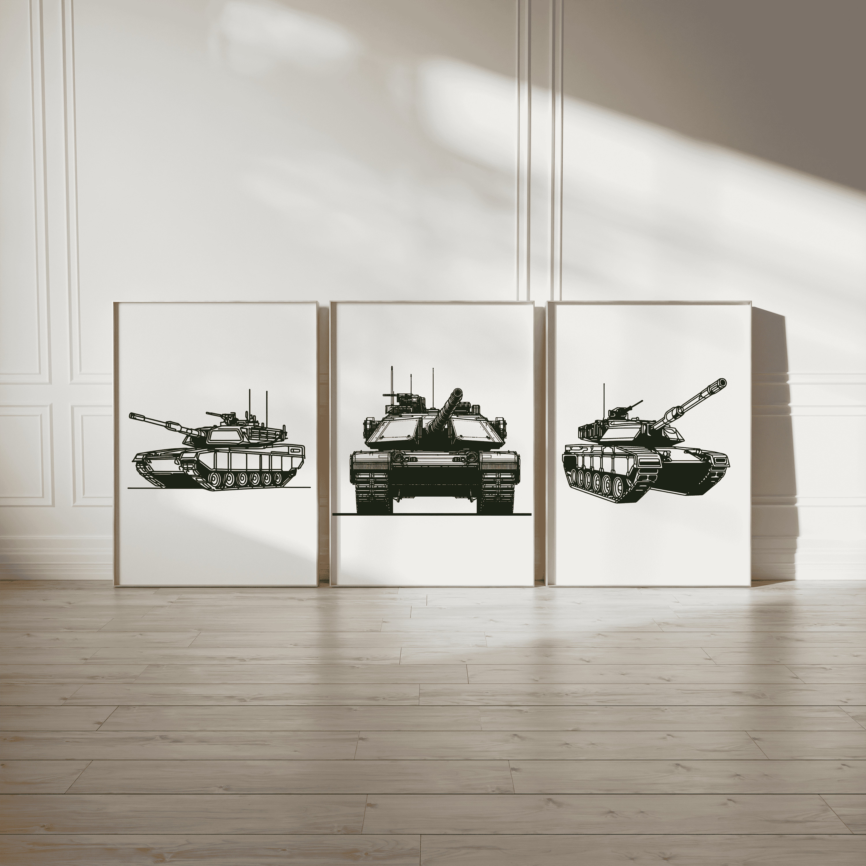 Military Tank Print Set 3 Tanks Posters Watercolour Design Boys Room ...
