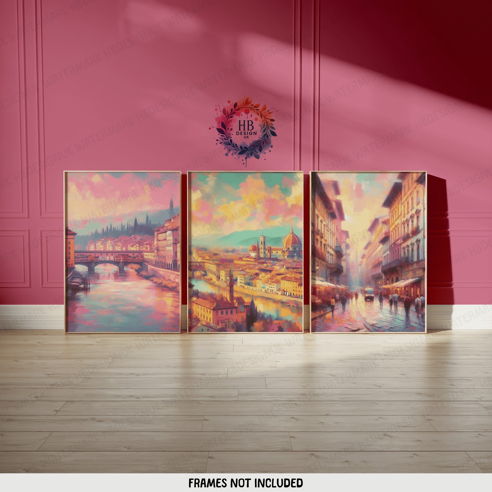 Florence Poster Prints - Set of 3 Posters | Vintage Wall Art Decor ...