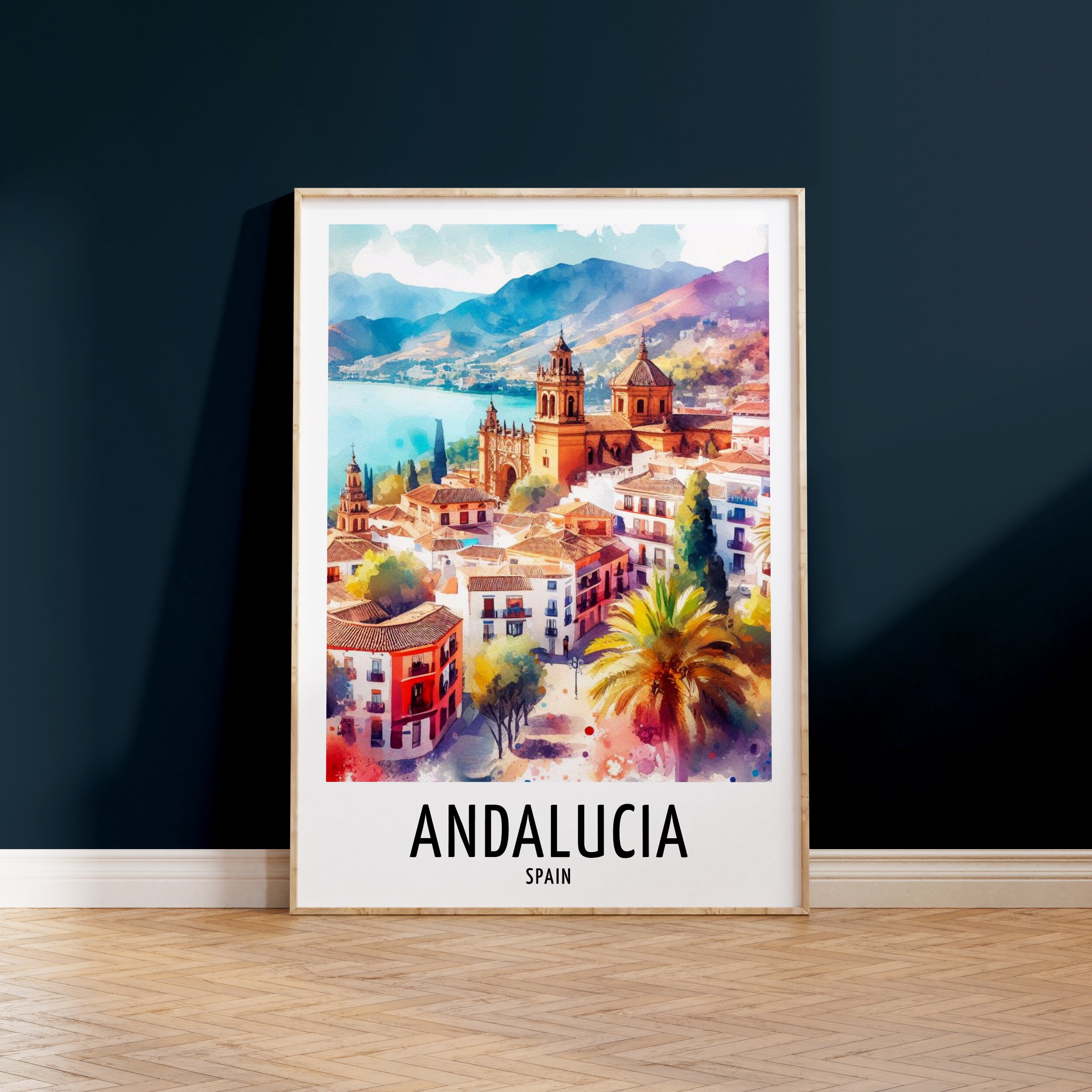Andalucia Travel Print Watercolour Poster Design Wall Artwork Spain ...