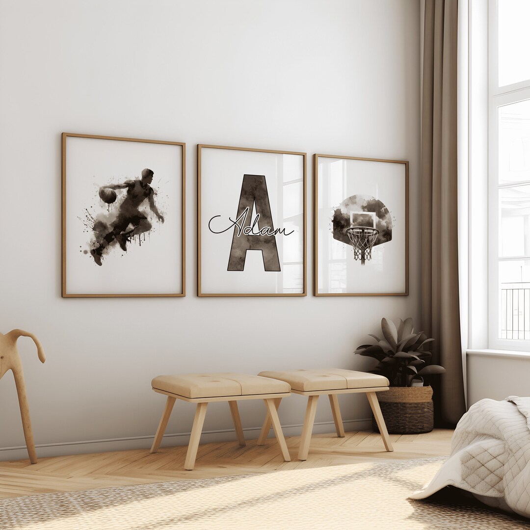 Custom Basketball Decor - Set of 3 Basketball Posters | Teen Room Wall ...