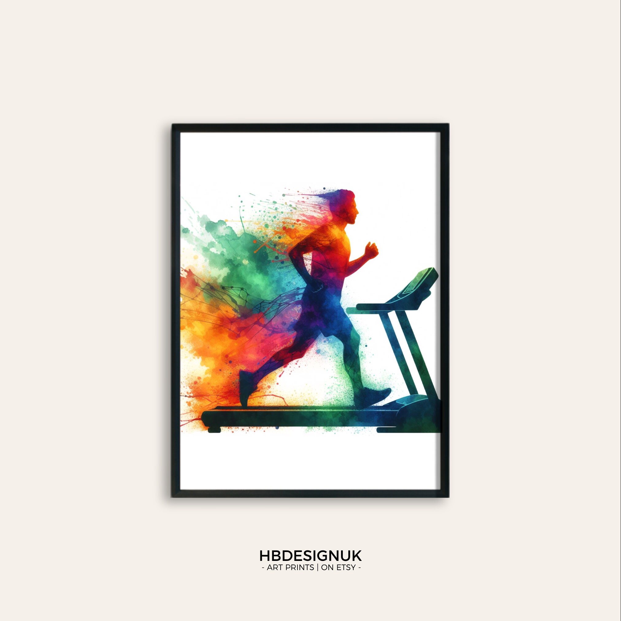 Home Gym Poster Print Set of 3 Gym Posters Watercolour Wall Art Mens ...