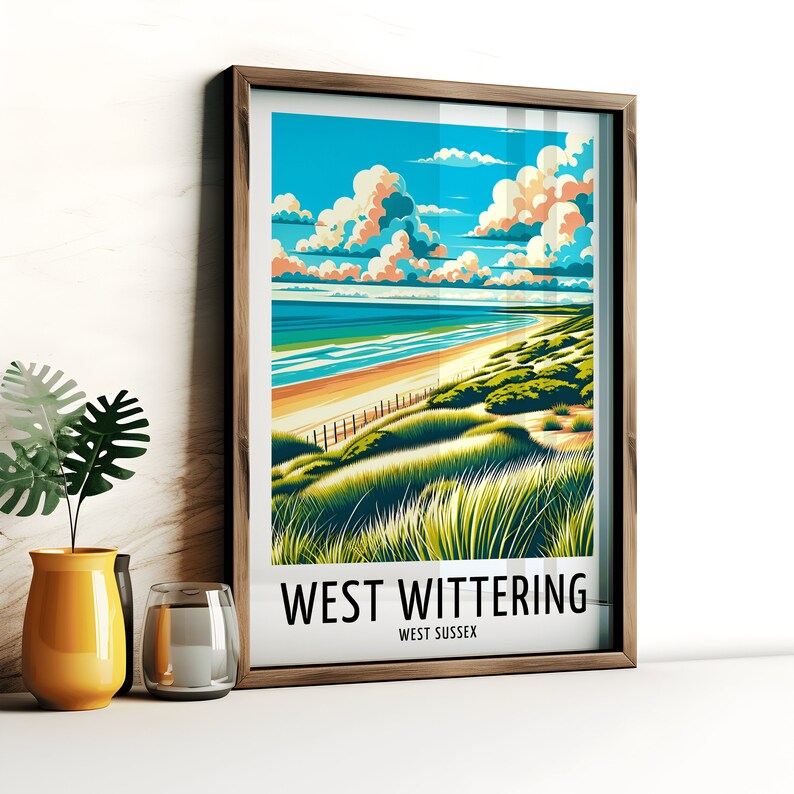 West Wittering Travel Poster Print Traditional Poster Design Artwork ...