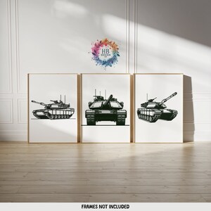 Military Tank Print Set - 3 Tanks Posters | Watercolour Design | Boys ...
