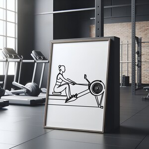 Home Gym Poster Set - 3 Gym Prints | Line Drawing Design | Fitness Girl ...