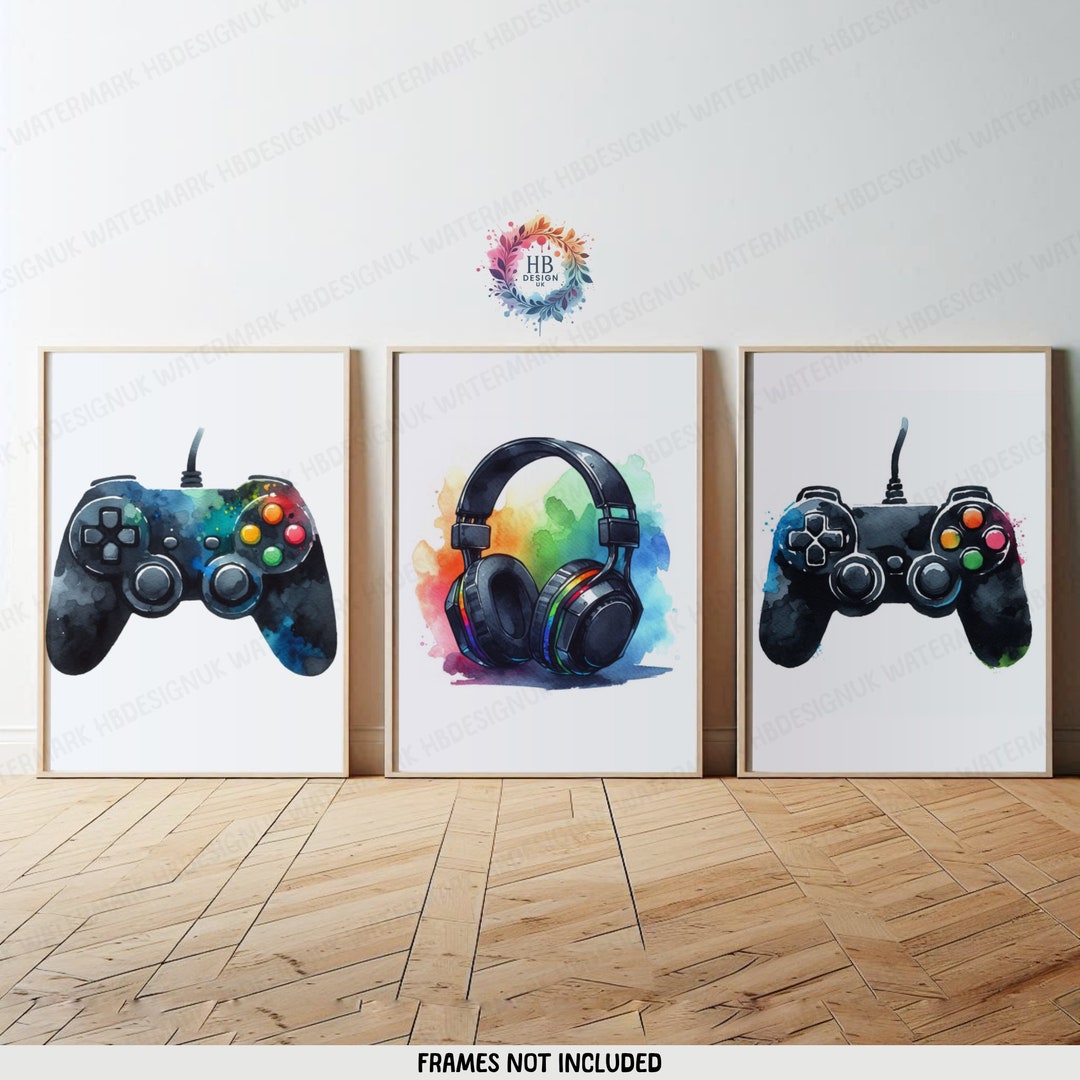 Boys Bedroom Decor - 3 Gamer Prints | Teen Room Wall Art | Boys Bedroom ...