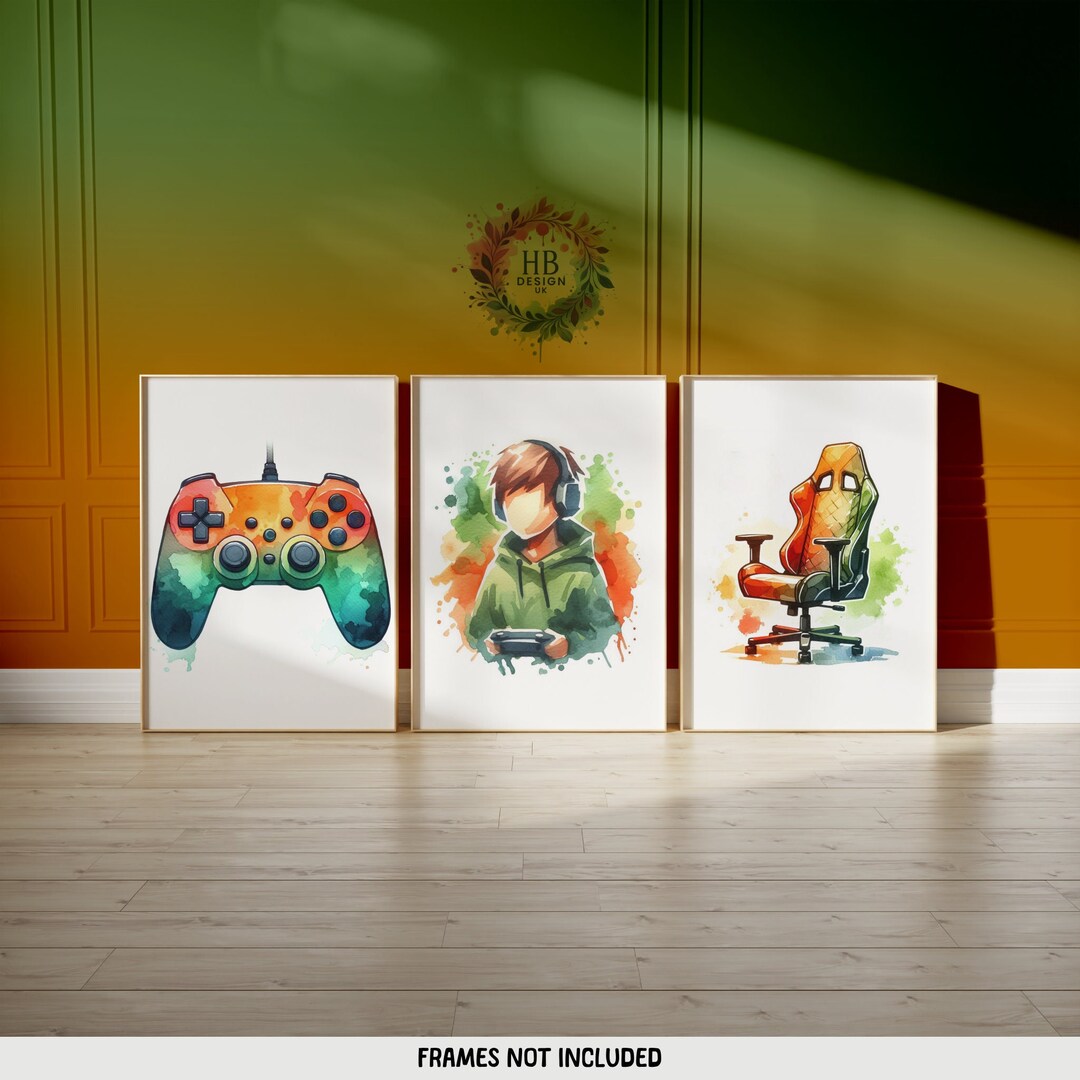 Gaming Poster Print - Set of 3 Gamer Prints | Game Bedroom Decor | Gift ...