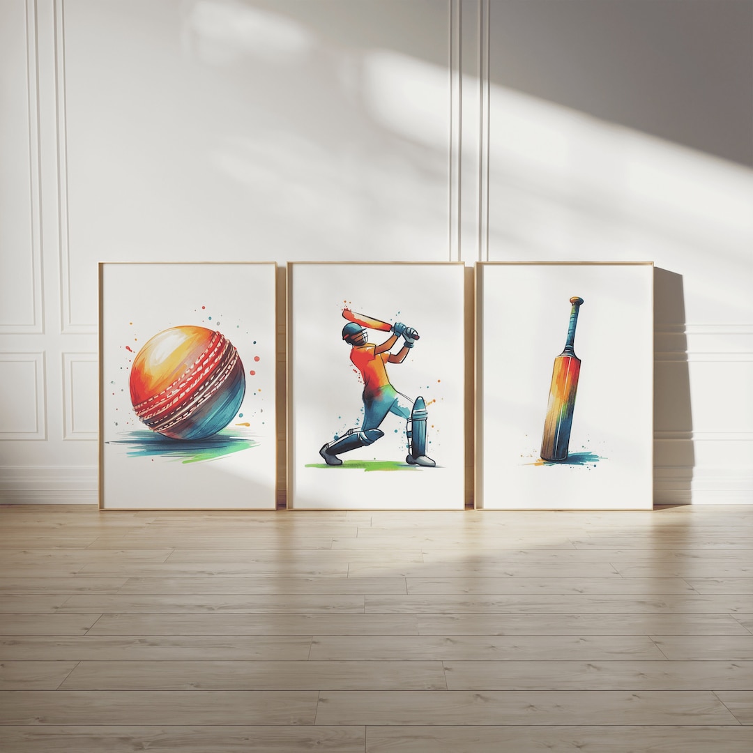 Boys Cricket Poster Prints - Set of 3 Posters | Sport Wall Art | Kids ...