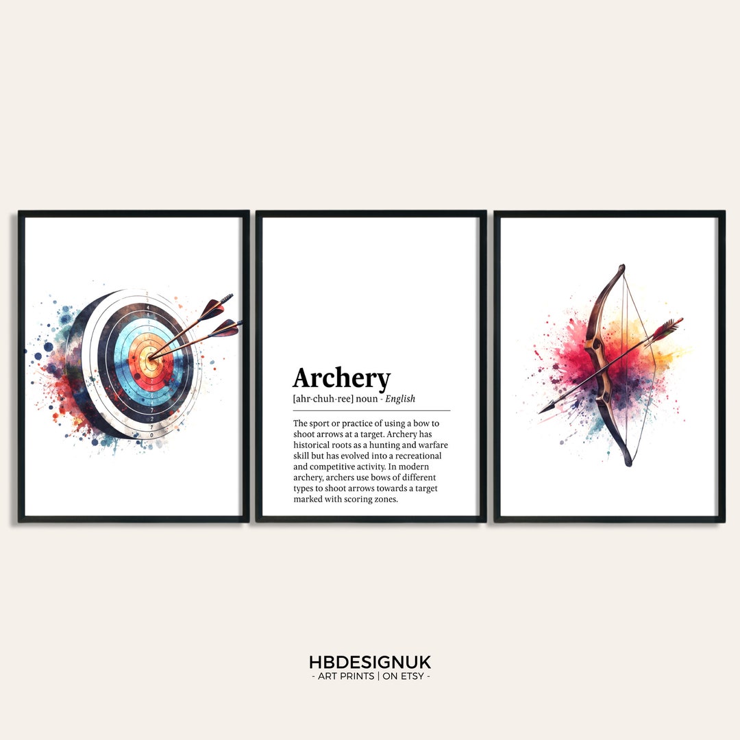 Archery Print Set - Set of 3 Posters | Watercolor Painting ...