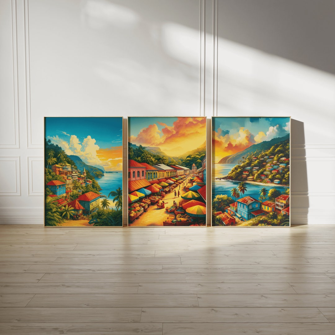Trinidad and Tobago Poster Prints Set of 3 Posters Wall Art Decor ...