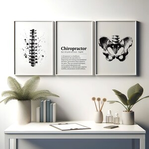 Chiropractor Definition Prints - 3 Watercolour Posters | Chiropractic ...