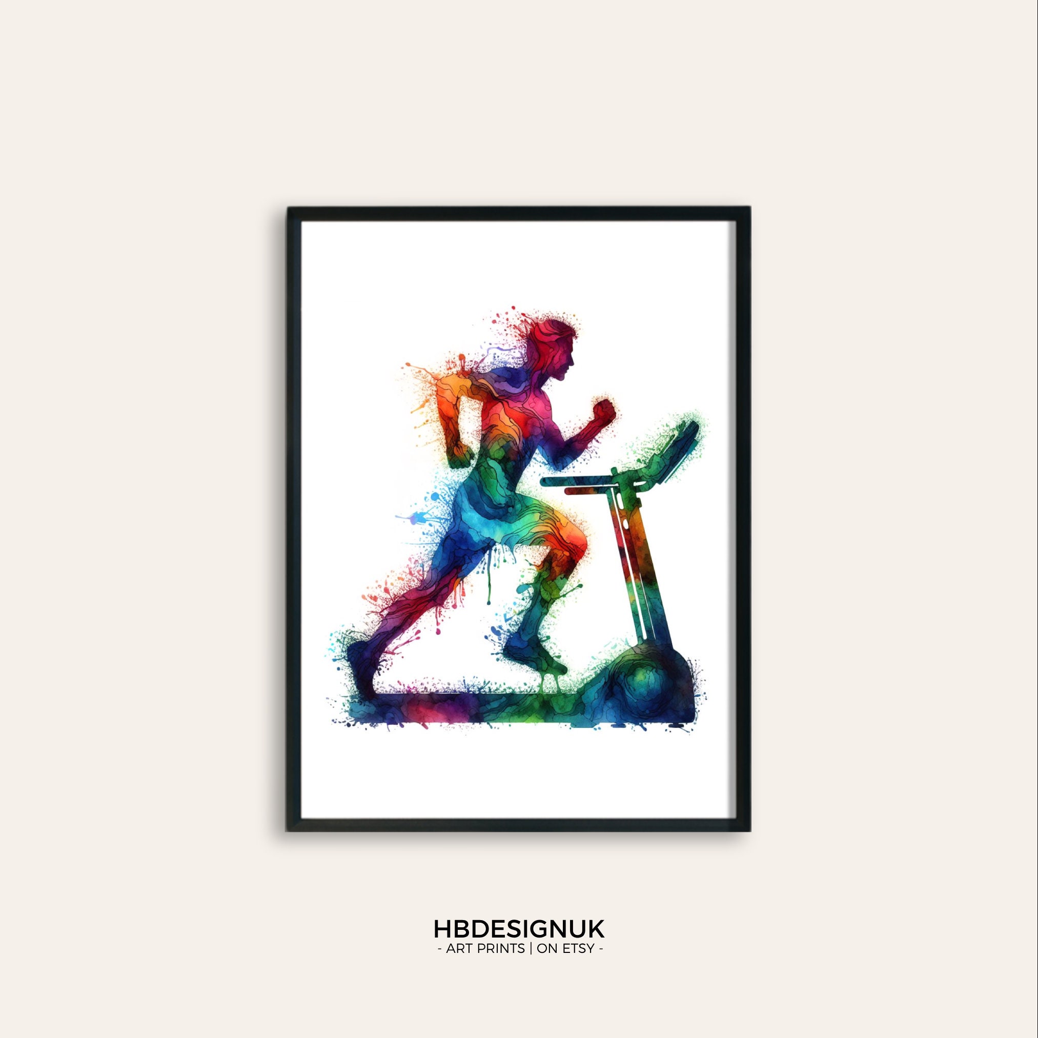 Home Gym Decor Print Set of 3 Gym Posters Watercolour Posters Mens ...