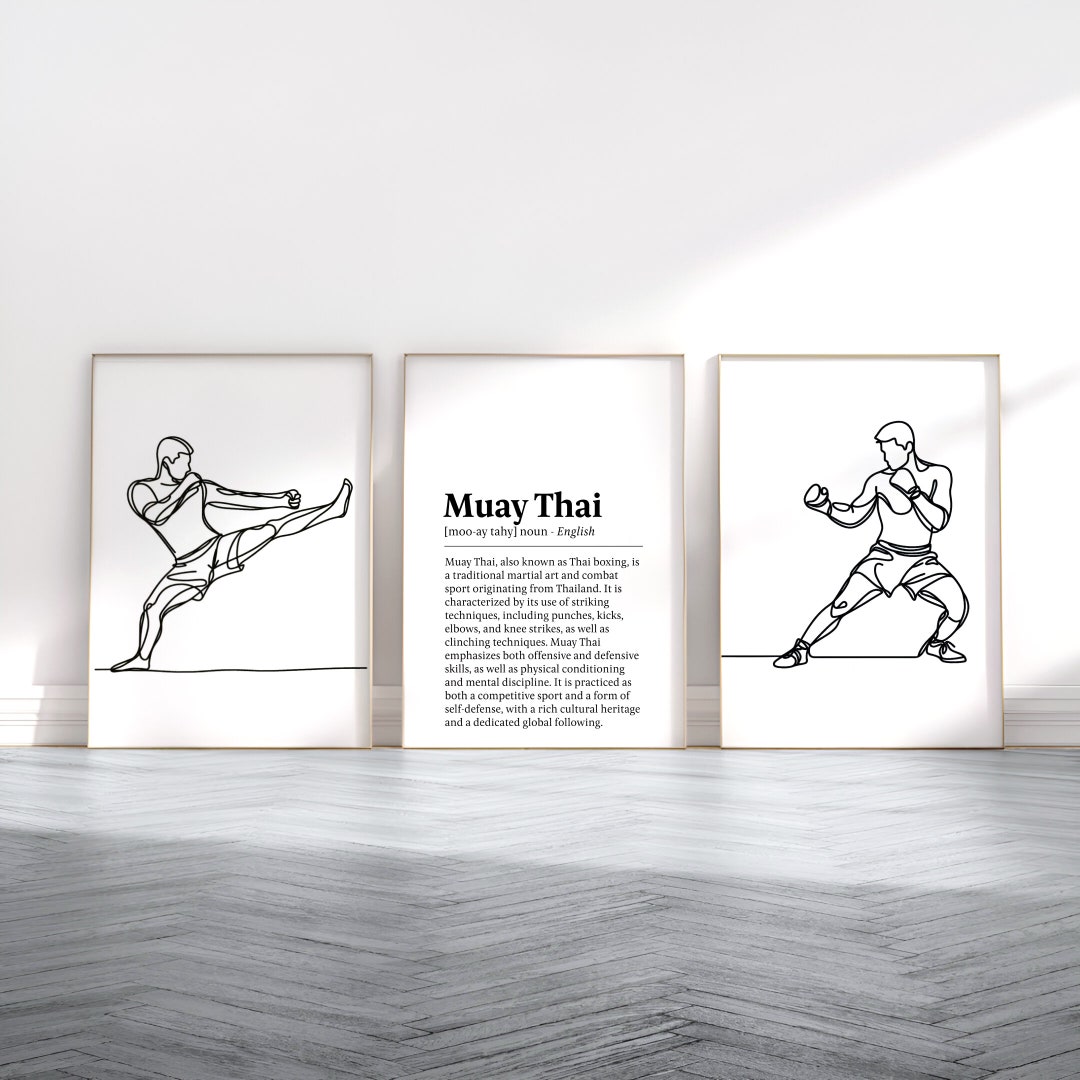 Muay Thai Poster Print Set - 3 Prints | Wall Art Gifts | Boxing Gift ...