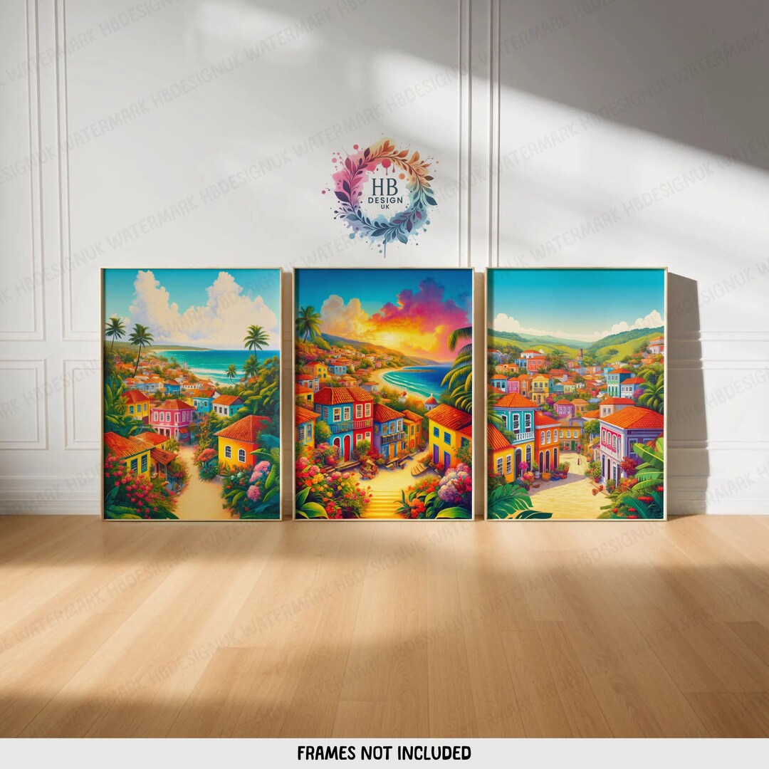 Brazil Travel Poster Prints - Set of 3 Posters | Wall Art Decor ...