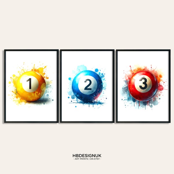 8 Ball Set of Pictures - Etsy