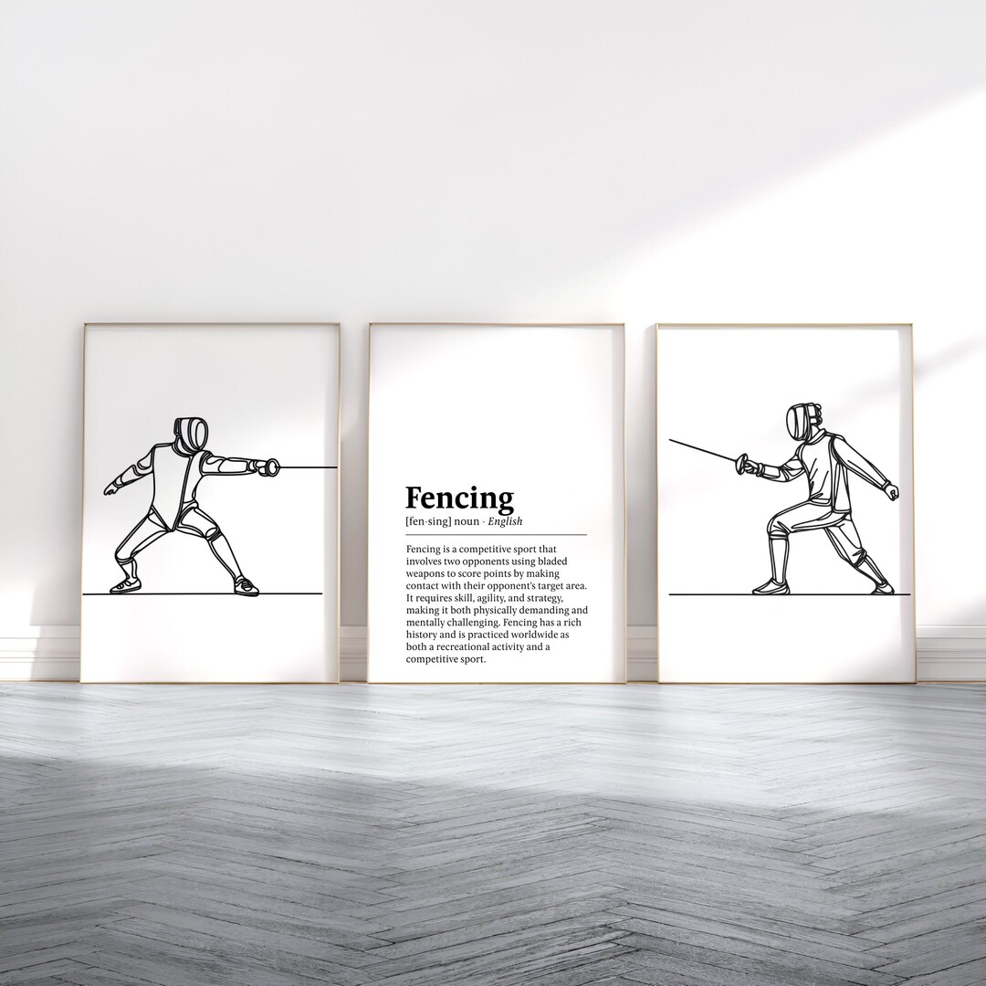Fencing Poster Set - 3 Prints | Wall Art Gifts | Fencer Art Gift ...