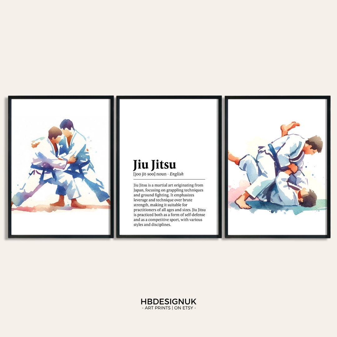 Jiu Jitsu Poster Set - 3 Prints | Wall Art Gifts | Martial Arts Gift ...