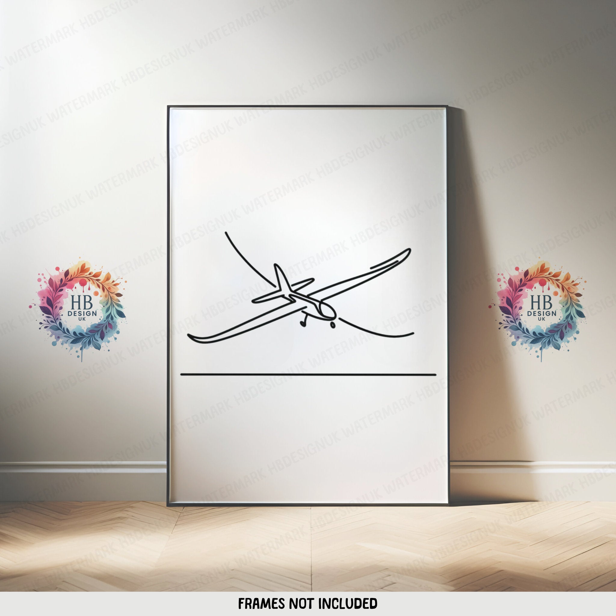 Minimal Glider Print Set - 3 Posters | Boys Bedroom Wall Art | Plane ...