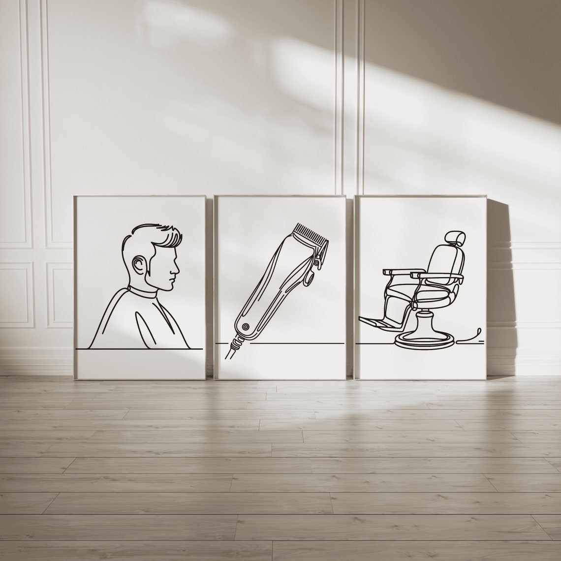 Minimalist Barber Print Set - 3 Barbers Shop Posters | Haircut Decor ...