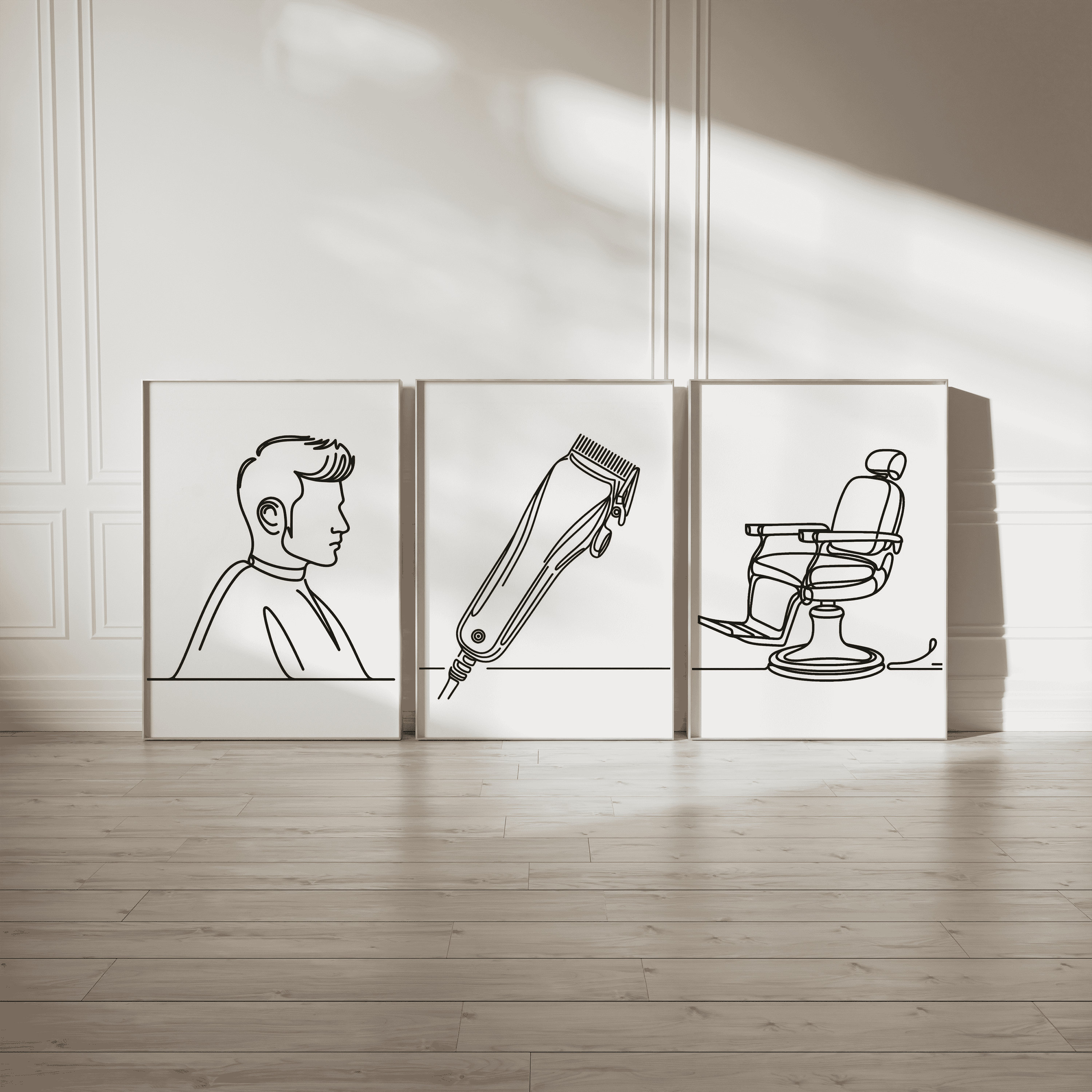 Minimalist Barber Print Set - 3 Barbers Shop Posters | Haircut Decor ...
