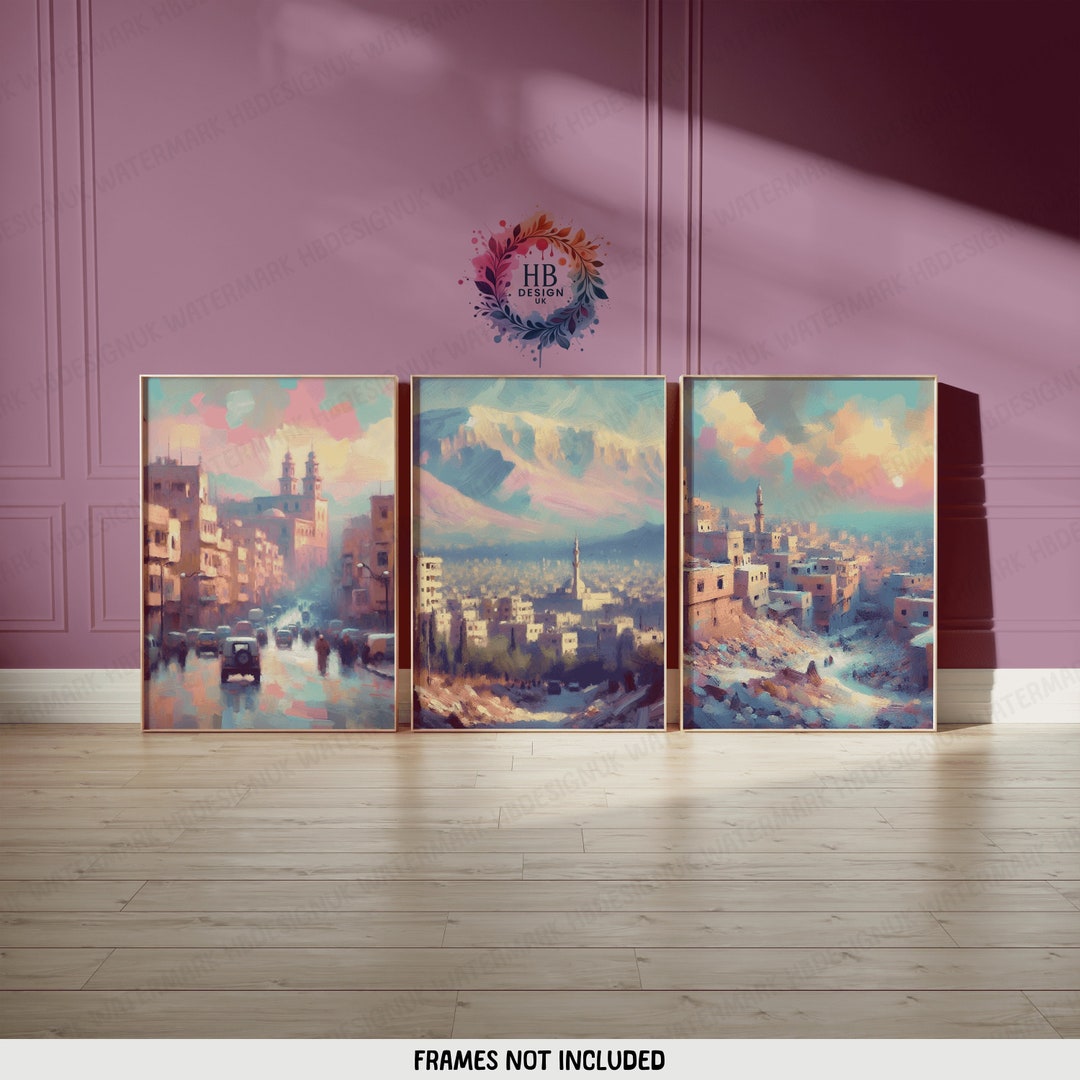 Syria Poster Prints - Set of 3 Posters | Vintage Wall Art Decor ...