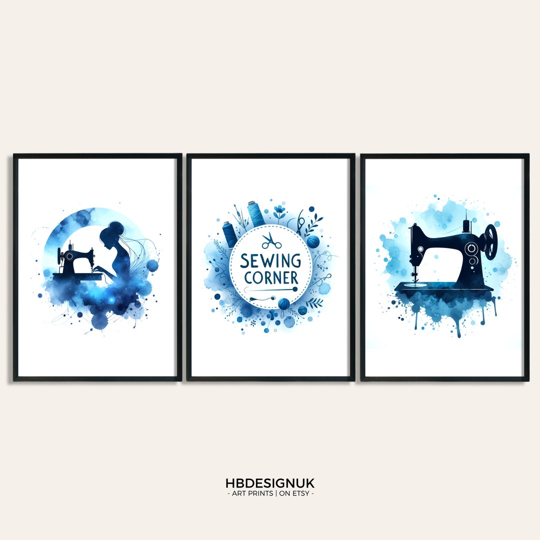 Craft Room Decor - Set of 3 Posters | Watercolour Print | Sewing ...