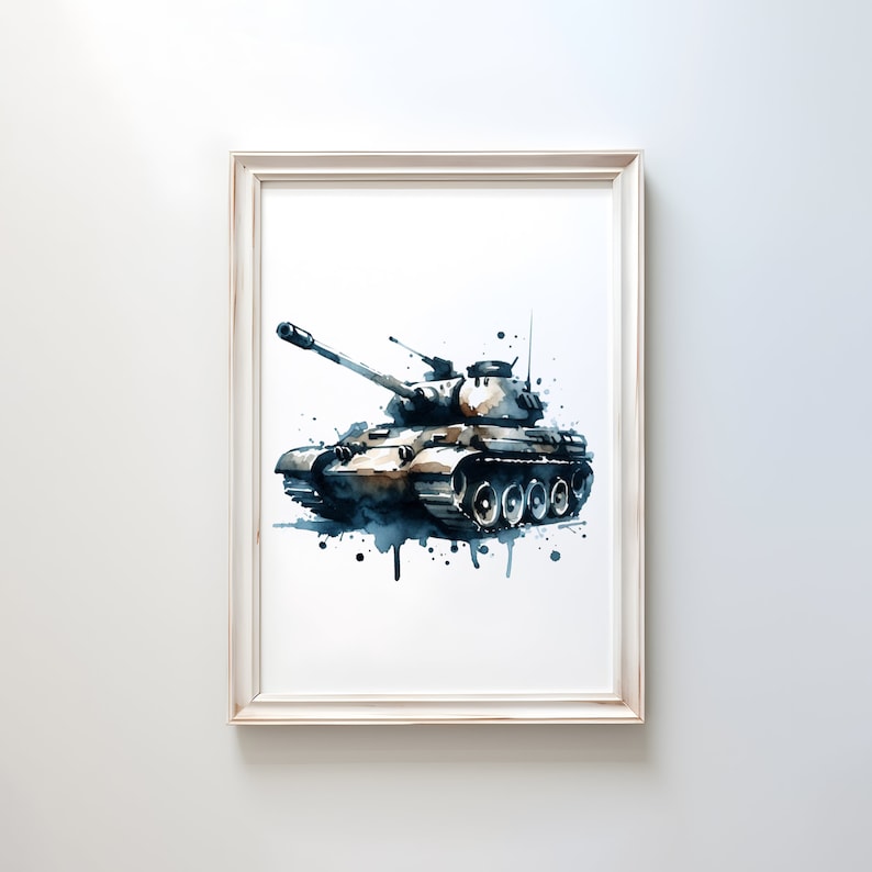 Military Tank Poster Set - 3 Tanks Prints | Watercolour Design | Boys ...