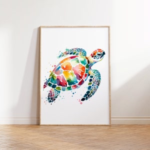 Watercolour Sea Creature Prints - 3 Colourful Posters | Painting Design ...