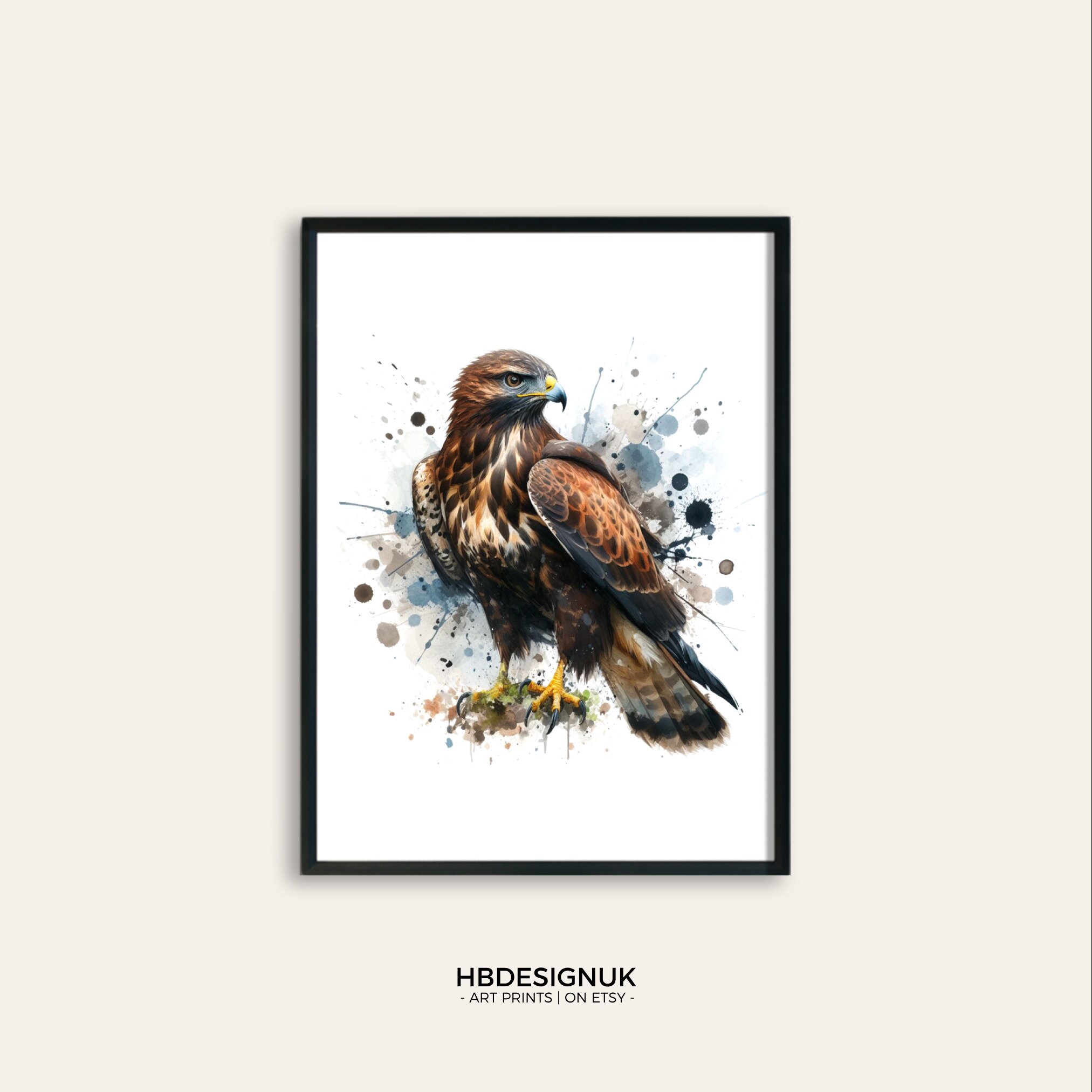 Buzzard Art Print Bird Paintings - Set of 3 Pictures | Buzzard Poster ...
