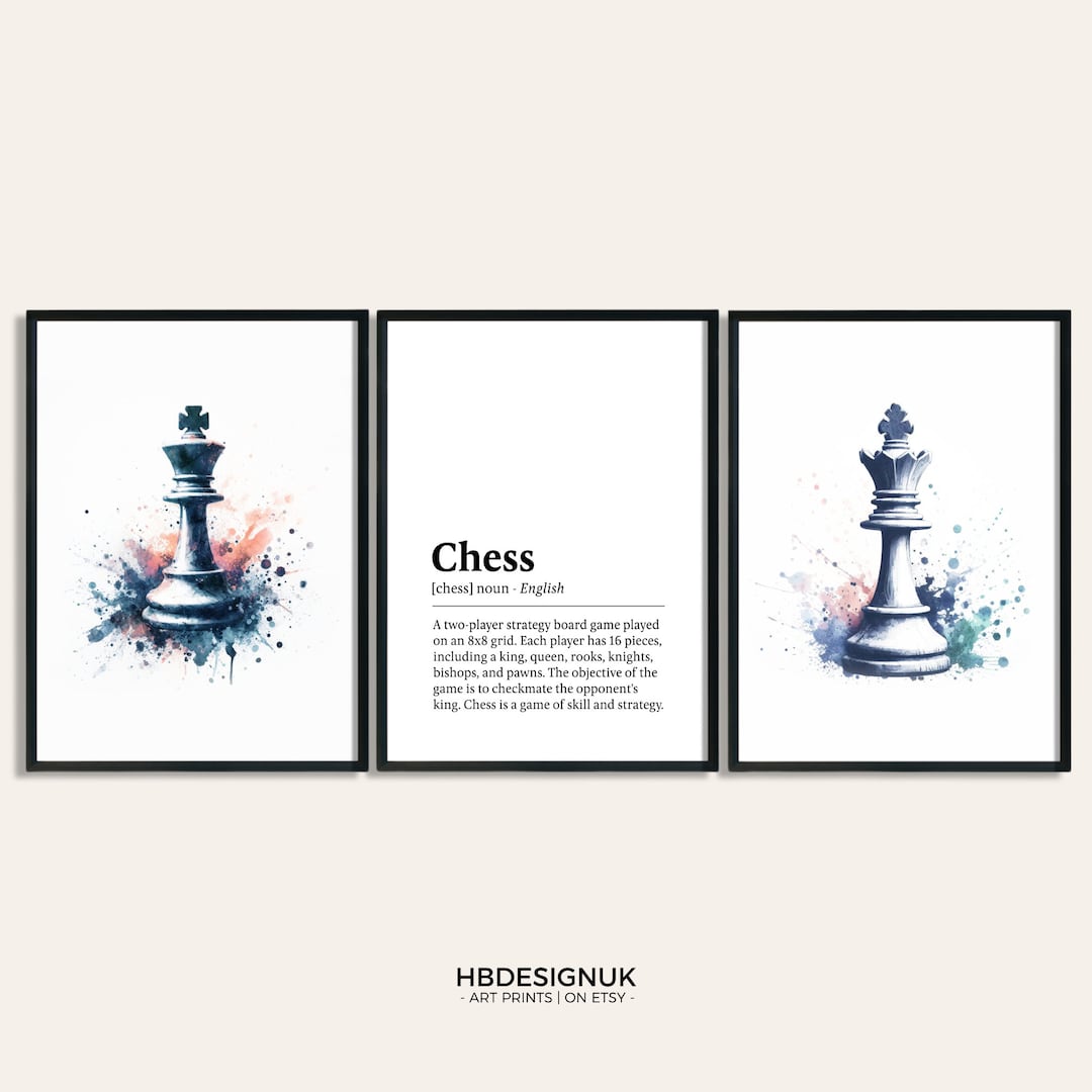 Chess Print Set - Set of 3 Chess Posters | Chess Player Gift ...