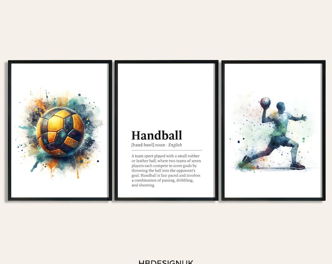 Handball Player Personalized Art Custom Name and Number Sport ...